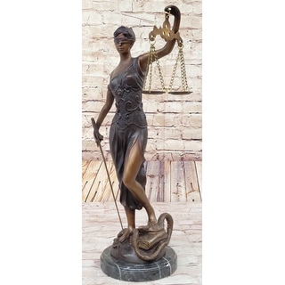 19 Inches Tall Blind Justice Signed Mayer Bronze Sculpture Handcrafted ...