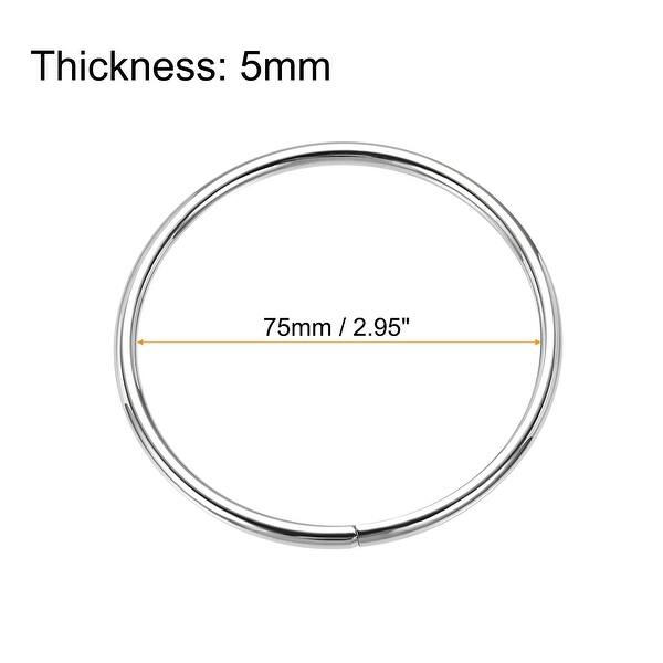 Metal O Ring 75mm(1.89") ID 5mm Thickness Iron Rings for DIY 1pcs ...