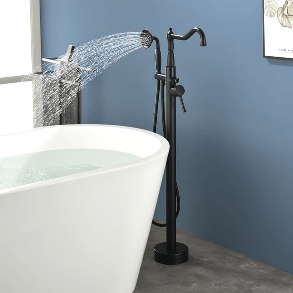 Freestanding Bathtub Faucet High Flow Rate Single Handle Floor Mounted ...