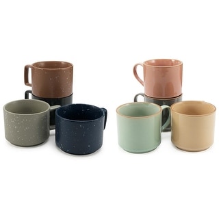 Stackable Ceramic Coffee Mugs 4 Multi-Color Cups - Bed Bath & Beyond ...
