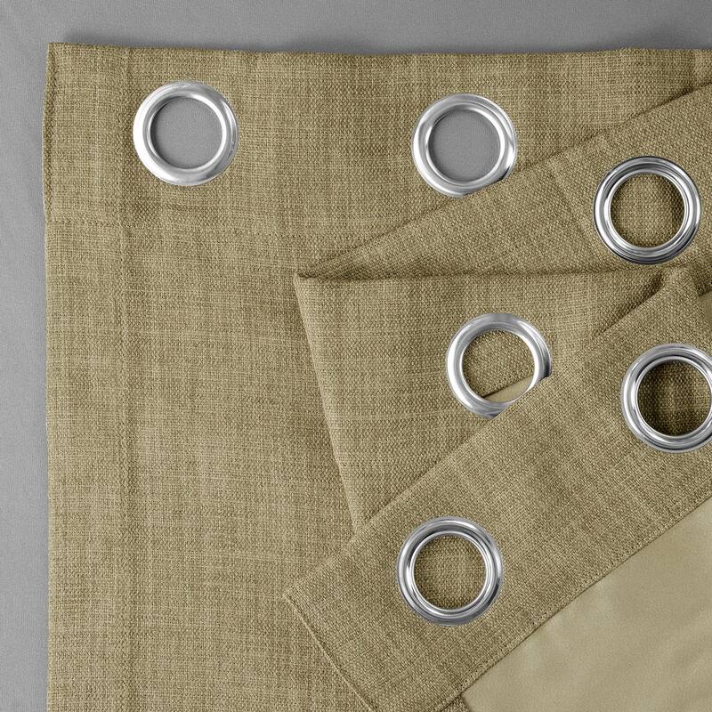 Exclusive Fabrics Grommet Textured Faux Linen Room Darkening Curtains ...