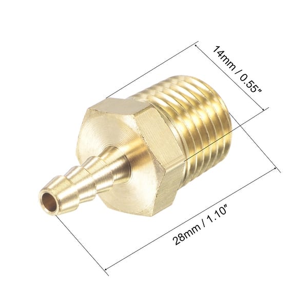 Brass Hose Barb Fitting Straight Male Threaded Pipe Connector for Water ...