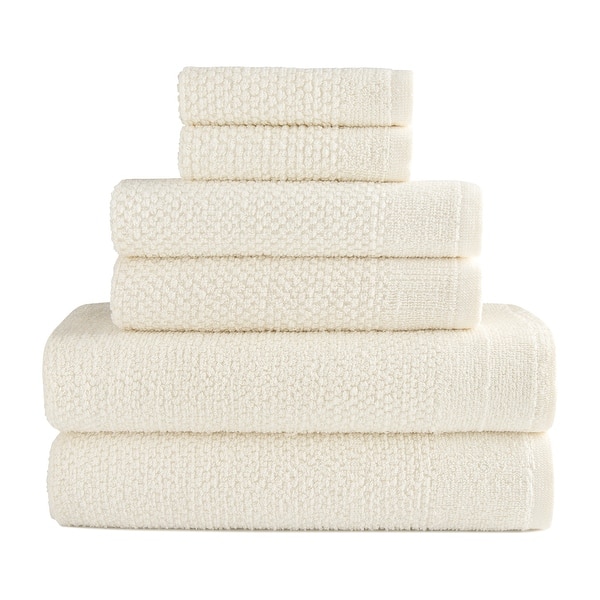 Dan River 6 Piece Popcorn Cotton Bath Towel Set - N/A - On Sale - Bed ...
