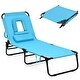Folding Chaise Lounge Beach Chair, Face Down Tanning Chair with Face ...
