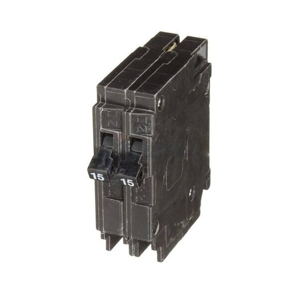 15 AMP Plastic Q Twin Single Pole Breaker 120-240V Black Circuit ...