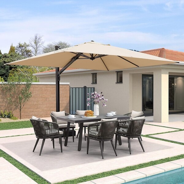 PURPLE LEAF 10 ft Round 360 Degree Rotation Patio Cantilever Umbrella ...