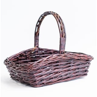 Mahogany Willow Rectangular Handled Basket - Bed Bath & Beyond - 41934899