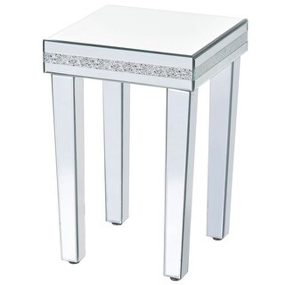 Fashionable Modern Glass Mirrored Side Table Easy Assembly End Table ...