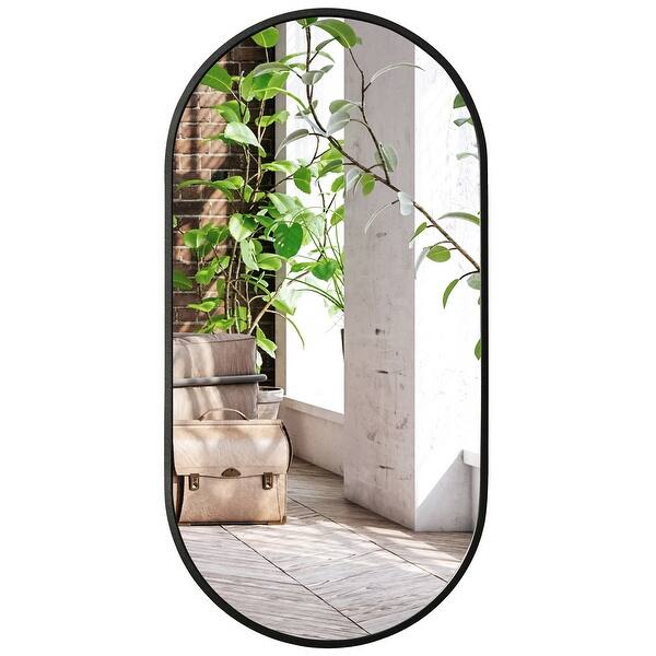 black oval shape mirror