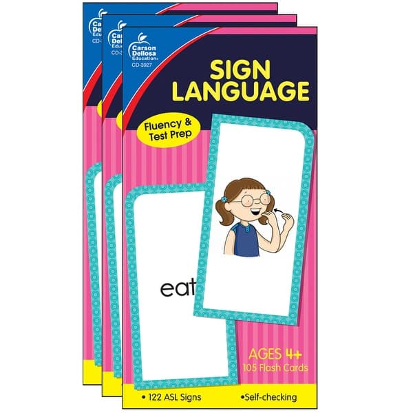 Carson dellosa education (3 ea) flash cards sign language 3927bn - Bed ...