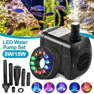 12 LED Lights Water Pump Set Adjustable Water Flow Mute Working ...