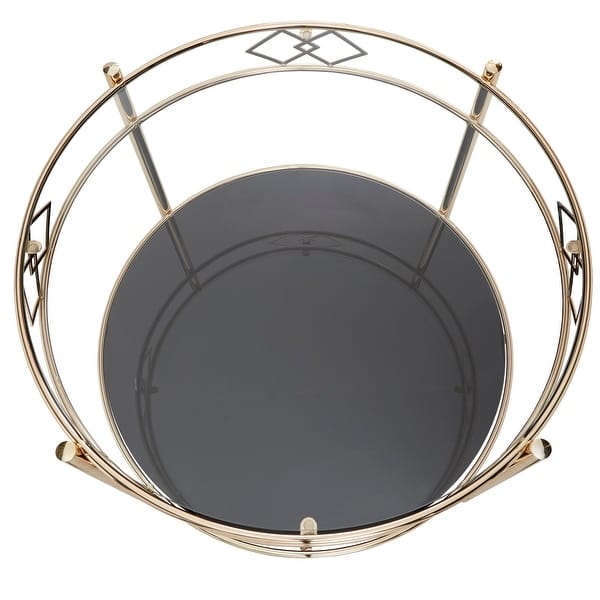 Metropolitan Rose Gold Black Tempered Glass CoffeeTable or Table Set by ...