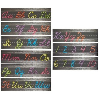 Cursive Alphabet Wall Strip & Numbers Bulletin Board Borders, 21x6 In ...
