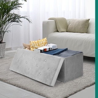 Modern 43.3" Folding Storage Ottoman - Bed Bath & Beyond - 38000619