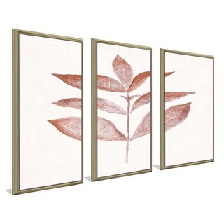 "Red Leaf III" by Tava Studios Print on Floating Canvas Set of 3 - Bed ...