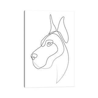 iCanvas "Great Dane - One Line Dog" by Addillum Canvas Print - Bed Bath ...