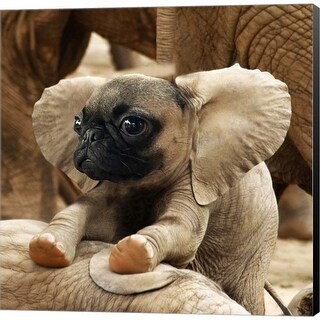 Pixelmated Animals 'Pugephant' Canvas Art - Bed Bath & Beyond - 36523188