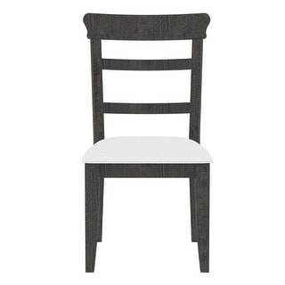 2PCS Dining Chair,Upholstered Cushion Seat Wooden Ladder Back Side ...
