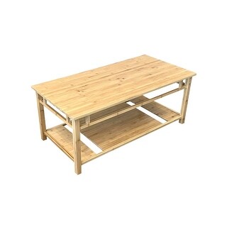 Zen Coffee Table with Lower Shelf in Natural - Bed Bath & Beyond - 41440349