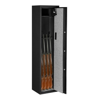 5 Sticks Large Vertical Gun Safe Cabinet Fingerprint Keyboard Lock ...
