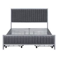 Metal Frame Upholstered Bed with 4 Drawers - Bed Bath & Beyond - 40170941