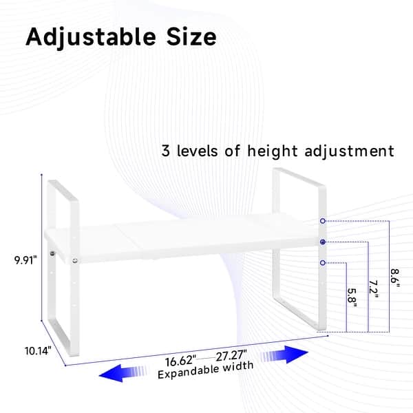 Expandable Cabinet Shelf Organizer, Adjustable Closet Cupboard Stand ...
