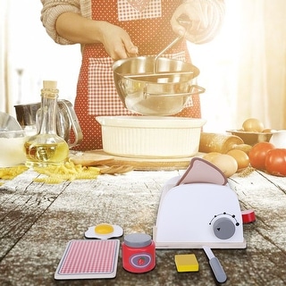 Wooden analog pop-up toaster Toy set with dial to indicate size setting ...