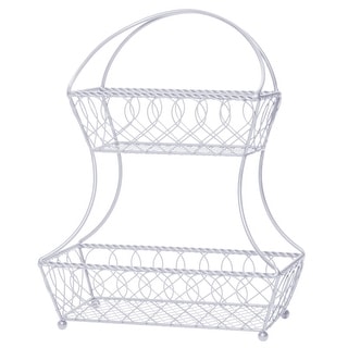 Gourmet Basics By Mikasa 2 Tier Flatback Basket White - Bed Bath ...