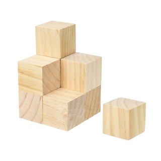 2 Inch Unfinished Wooden Blocks, Natural Wood Cube Square Wood Blocks ...