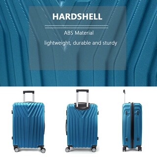 Dark Blue Hard Case Lightweight Luggage Sets of 3 Carry on Luggage ...