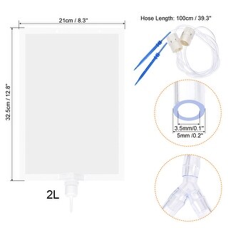 2 Pcs Automatic Watering Bags 2L Drip Irrigation Device Spikes Clear ...