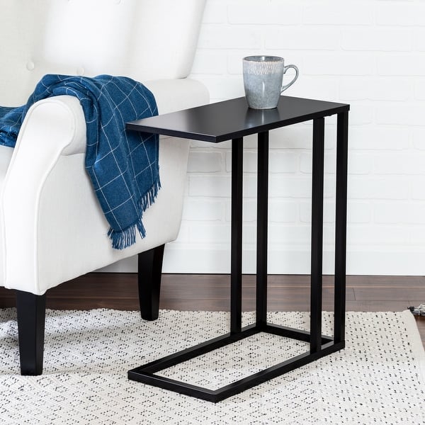Honey-Can-Do Black Steel and MDF C-Shape End Table - Bed Bath & Beyond ...