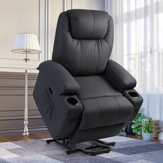 Homall PU Leather Recliner with Massage and Heated, Black - On Sale ...