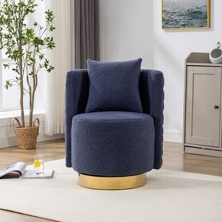 Modern 25.2'' Wide Swivel Accent Barrel Chair, Curved Tufted Back with ...