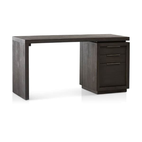 Jose 60 Inch Solid Wood Writing Desk, 3 Drawers, Side Panel Base ...