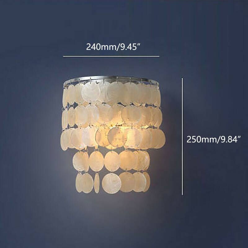 Capiz Shell Flush Mount Ceiling Light Coastal Seashell Sconce - 9.45 ...