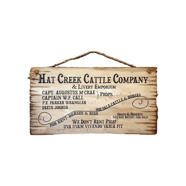 Cowboy Signs Wood Wall Hanging Hat Creek Cattle S White Black - Bed ...