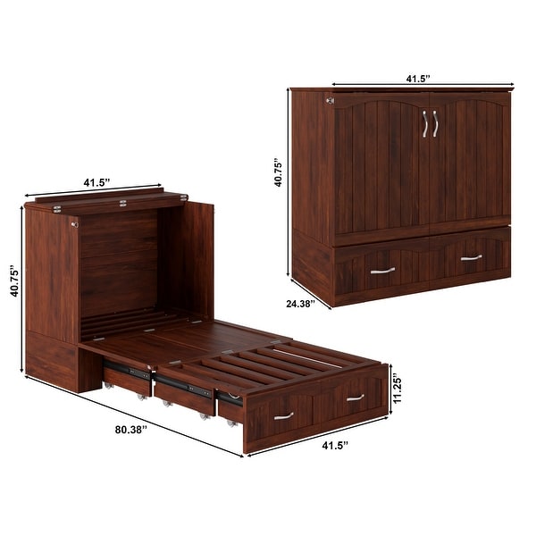 AFI Southampton Murphy Bed Chest with Mattress and Built In Charging Station On Sale Bed Bath Beyond 26481476