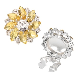 Button Cover Cufflinks for Women, Rhinestone Flower Button Cuff Links ...