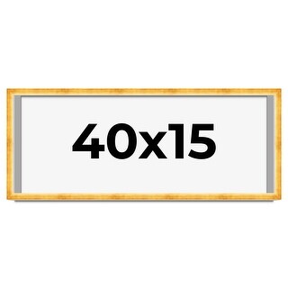 40x15 Shadow Box Frame Gold | 1.625 Inches Deep Real Wood Traditional ...