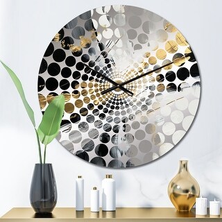 Designart "Mystery Awakening II" Black Abstract Clocks Modern Oversized ...