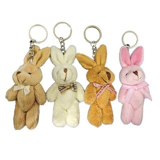 Set of 12 Pcs Plush Bunny Keychain 5in - 5" H x 2" W x 1.5" DP - Bed ...