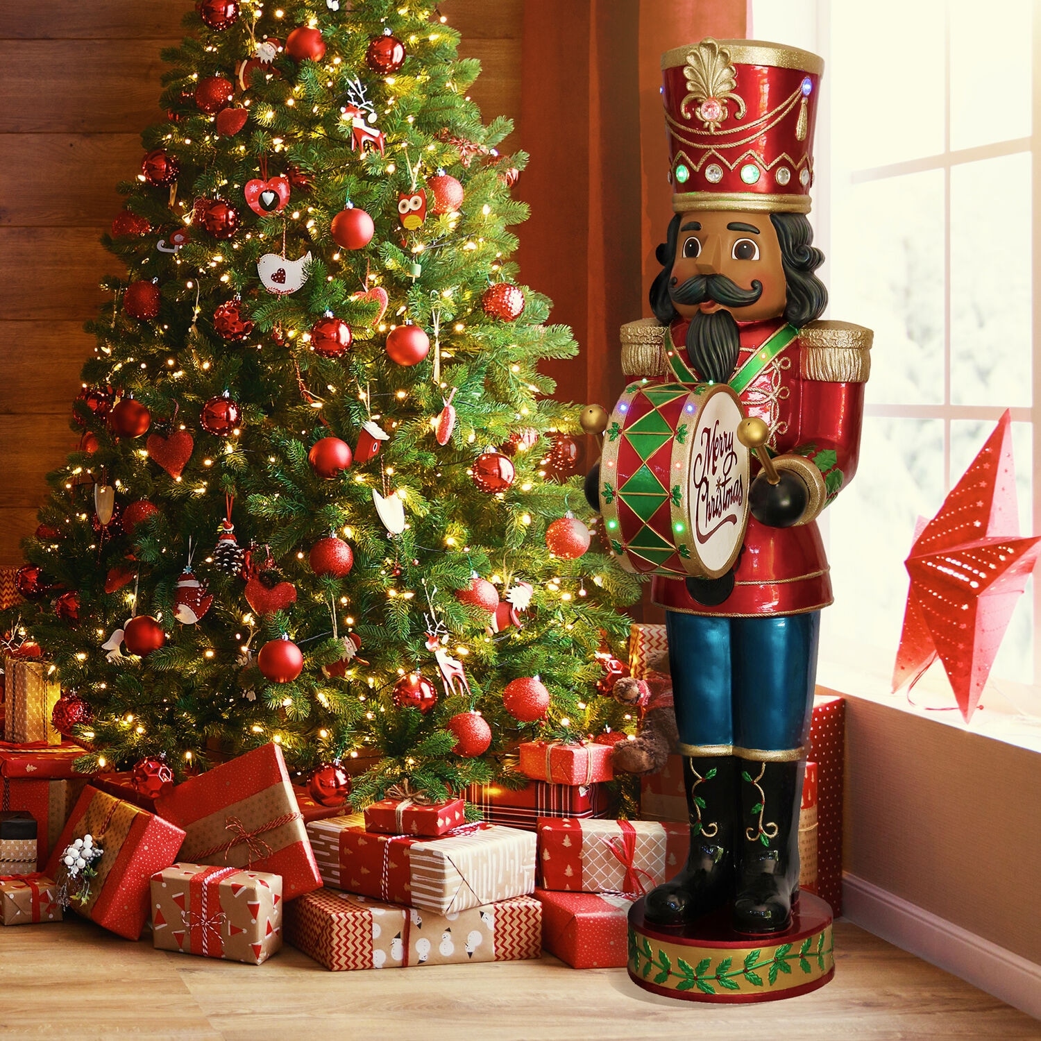 Fraser Hill Farm Oversized Christmas Decor 5 Ft. Nutcracker On Sale Bed Bath Beyond 32408580