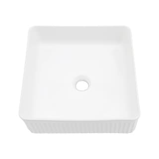 Kichae Bathroom Vessel Sink 19x12 Inch White Square Vessel Sink for ...