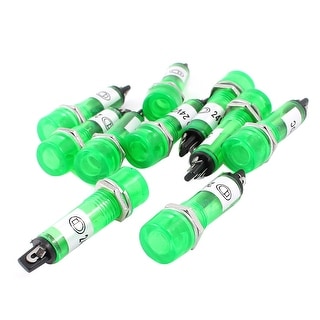 DC 24V Green Light Signal Indicator Lamp Bulb 2 Terminal Solder 10pcs ...