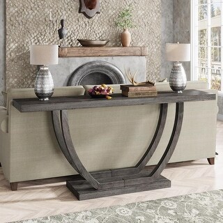 70.8 Inch Farmhouse Solid Wood Long Console Table Sofa Table - Bed Bath ...