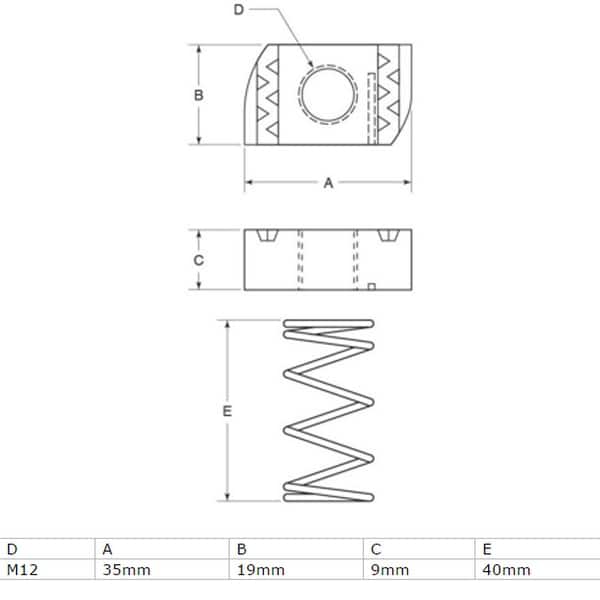 10 Pcs M12 304 Stainless Steel Strut Spring Channel Nuts for Unistrut ...