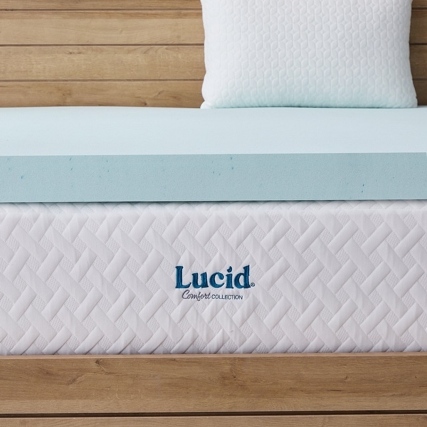 Lucid Comfort Collection 3 inch Gel and Aloe Memory Foam Topper On Sale Bed Bath Beyond 21015414