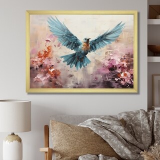 Designart "Cerulean Calm Graceful Dove" Dove Framed Wall Decor - Bed ...