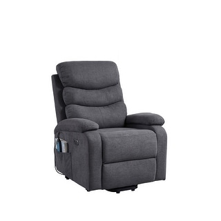 Linen Fabric Lift Chairs Heated Massage Chairs Power Recline Recliners ...